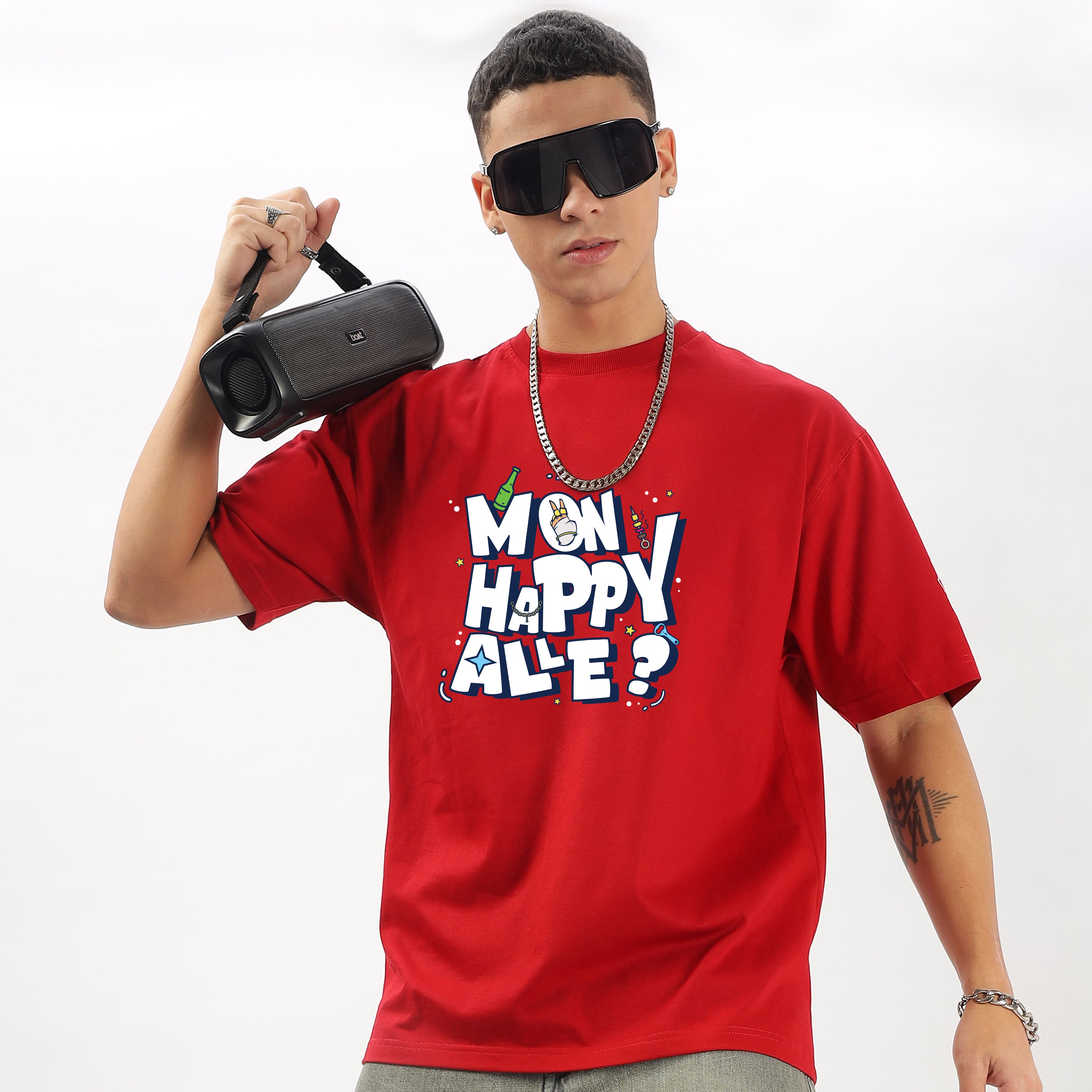 Mon Happy Alle? Oversized T-Shirt – Fully Filmy